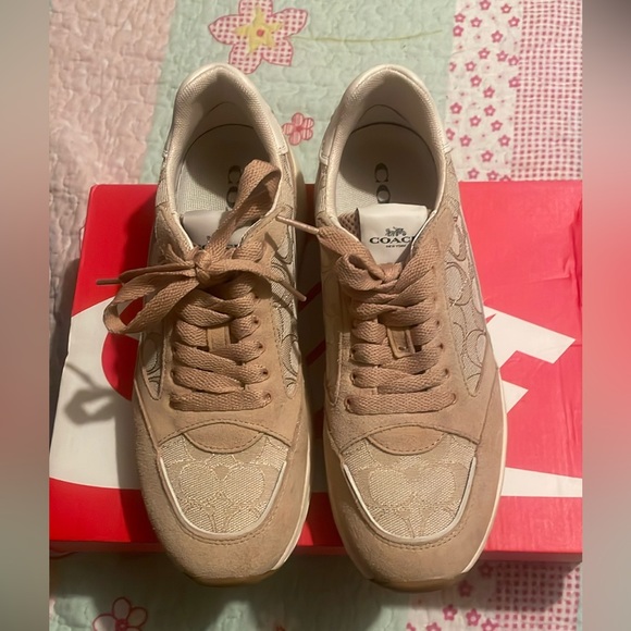 Coach | Shoes | Coach Light Khaki Blush C52 Tech Runner Sneakers Us 85 | Poshmark